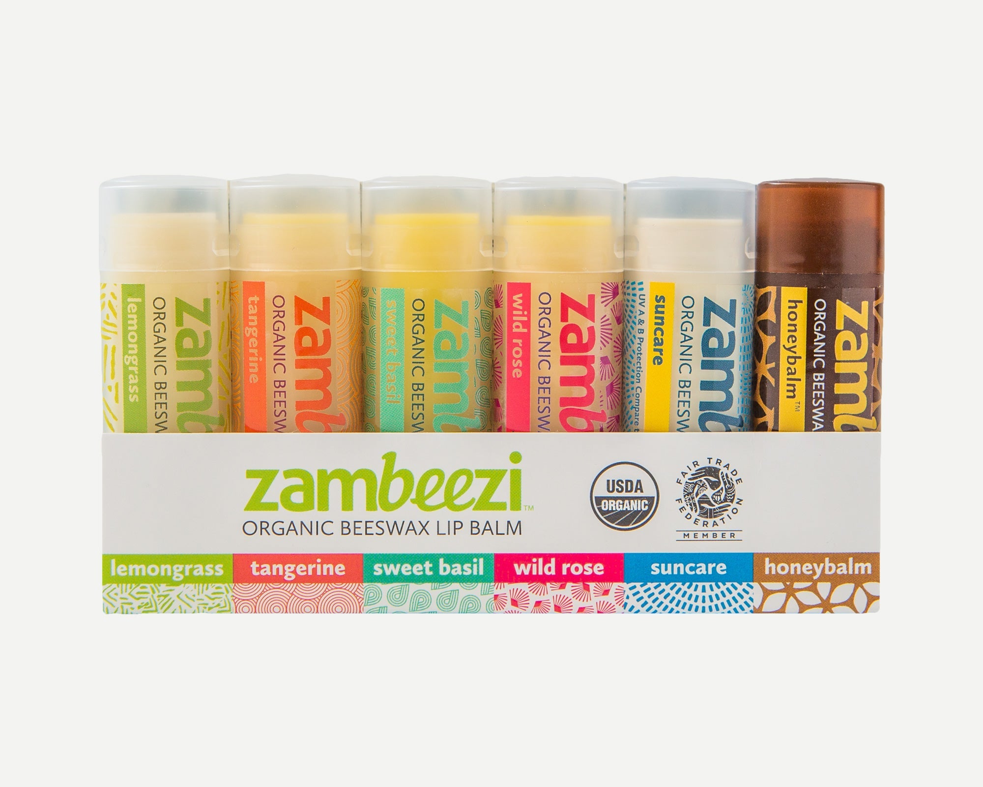 Organic Variety 6-Pack Lip Balm with Beeswax